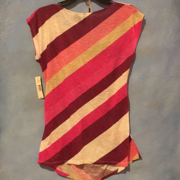 new directions | Tops | Nwt Pink White And Crimson Striped Blouse ...